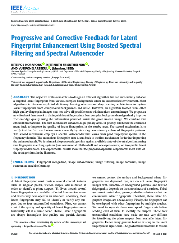 Pdf Progressive And Corrective Feedback For Latent Fingerprint Enhancement Using Boosted 