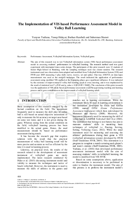 (PDF) The Implementation of VIS based Performance Assessment Model in ...