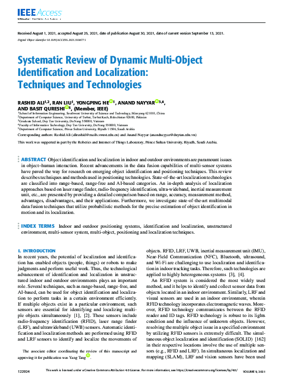 (PDF) Systematic Review of Dynamic Multi-Object Identification and Localization: Techniques and ...