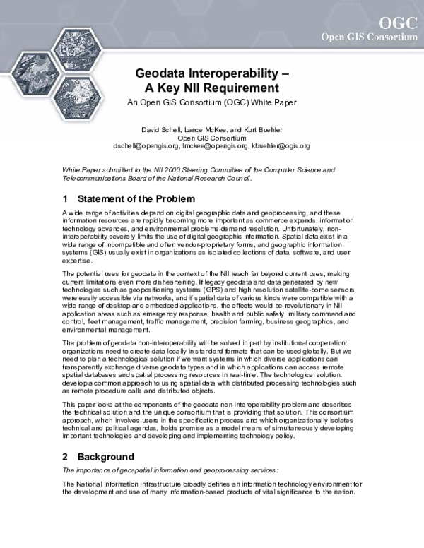 (PDF) An Open GIS Consortium (OGC) White Paper