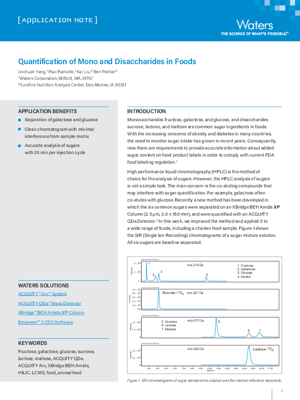 (PDF) Quantification of Mono and Disaccharides in Foods