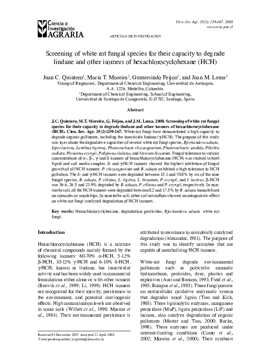 (PDF) Screening of white rot fungal species for their capacity to ...