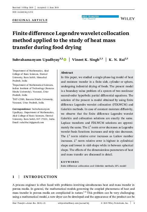 (PDF) Finite difference Legendre wavelet collocation method applied to ...
