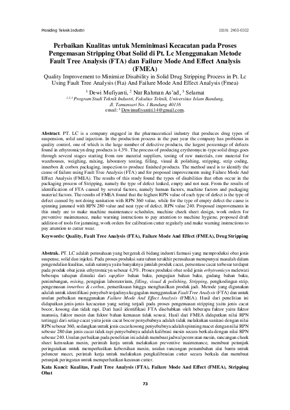 (PDF) Perbaikan Kualitas untuk Meminimasi Kecacatan pada Proses ...