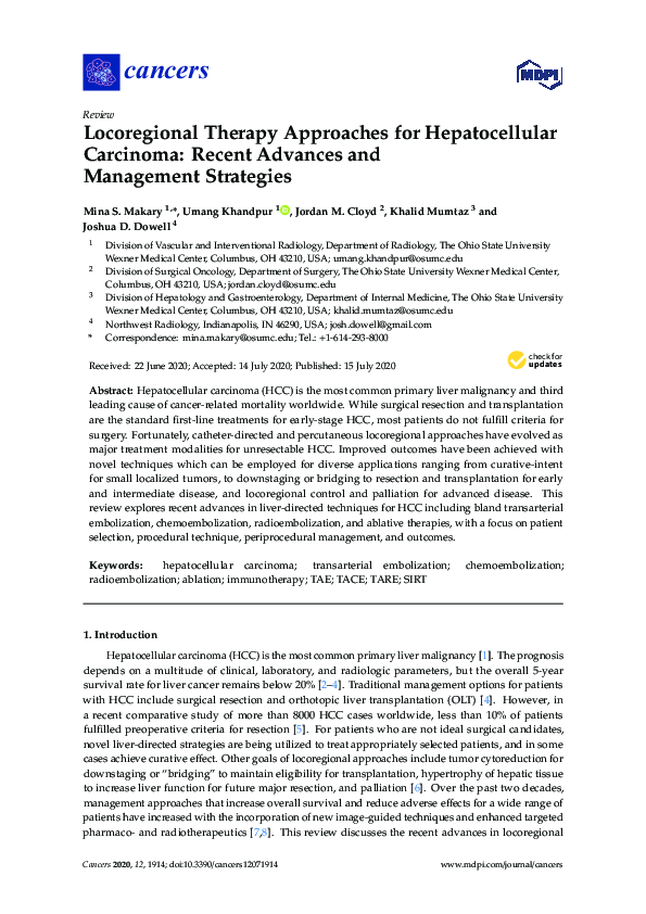 (PDF) Locoregional Therapy Approaches for Hepatocellular Carcinoma ...