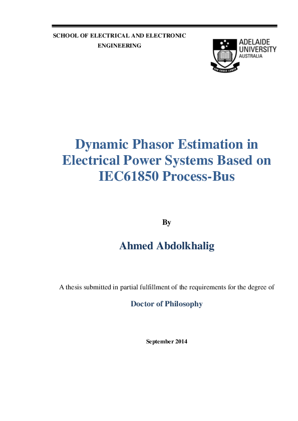 Pdf Dynamic Phasor Estimation In Electrical Power Systems Based On Iec61850 Process Bus
