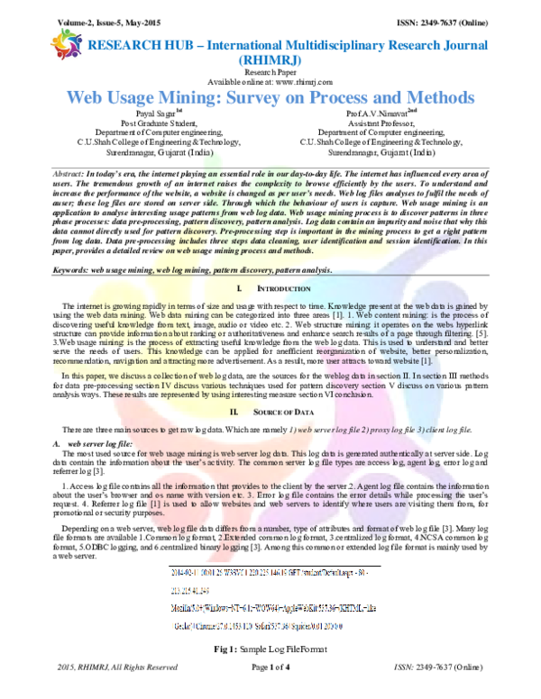 (PDF) RESEARCH HUB-International Multidisciplinary Research Journal (RHIMRJ) Web Usage Mining ...