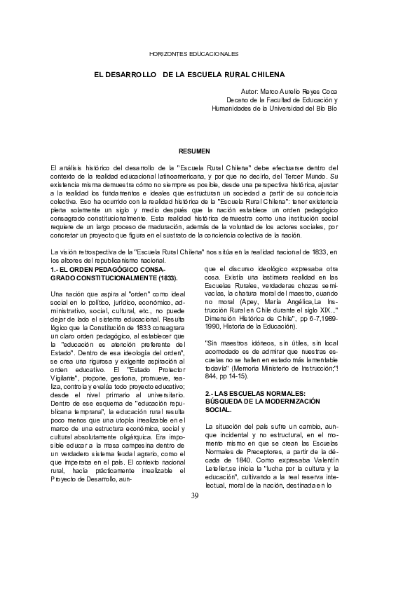 (PDF) El Desarrollo De La Escuela Rural Chilena | Marco Aurelio Reyes ...