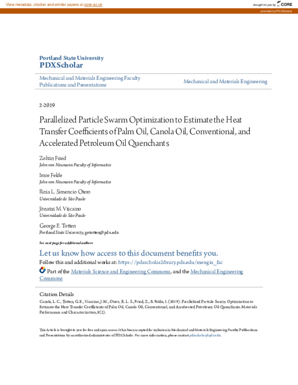 Pdf Parallelized Particle Swarm Optimization To Estimate The Heat Transfer Coefficients Of