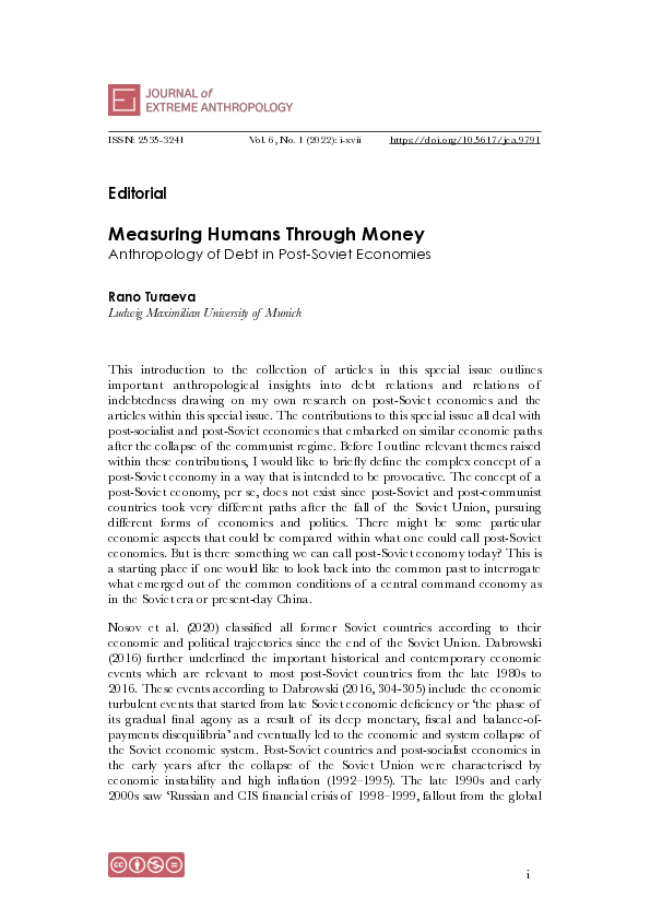 (PDF) Measuring Humans Through Money
