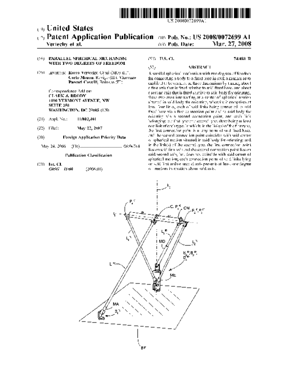 (PDF) Parallel spherical mechanism with two degrees of freedom