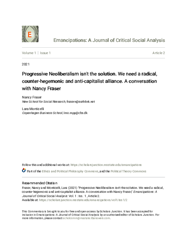 (PDF) Progressive Neoliberalism isn\u27t the solution. We need a ...
