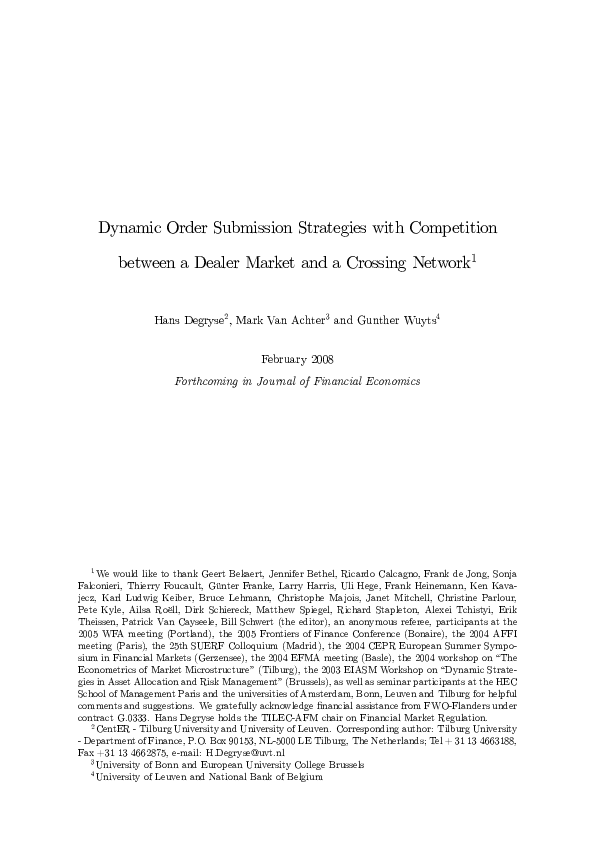 (PDF) Dynamic order submission strategies with competition between a ...