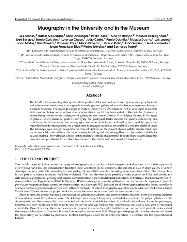 (PDF) Muography in the University and in the Museum