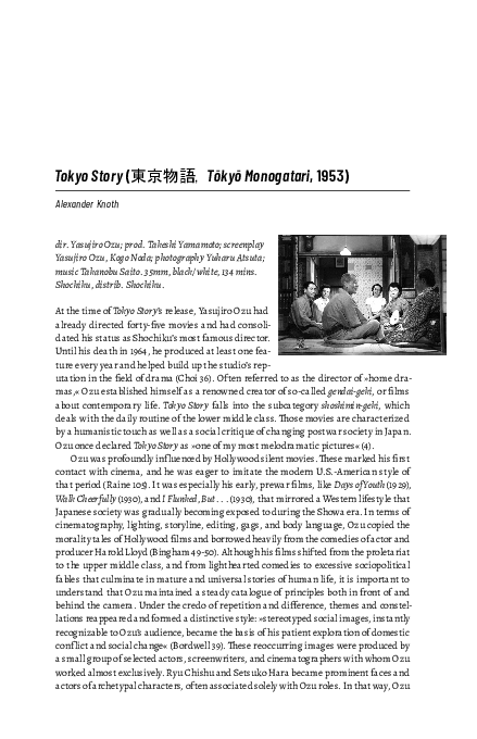 (PDF) Tokyo Story (東京物語, Tōkyō Monogatari, 1953)