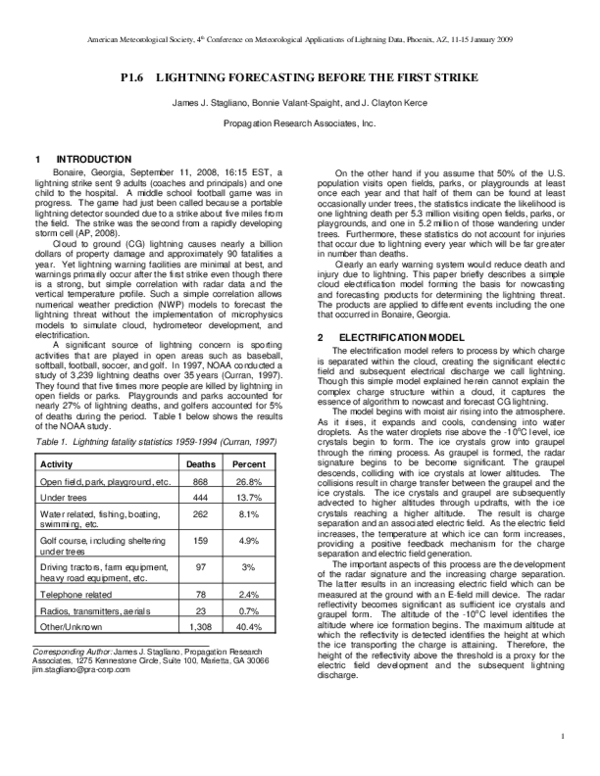 (PDF) P1. 6 Lightning Forecasting Before the First Strike