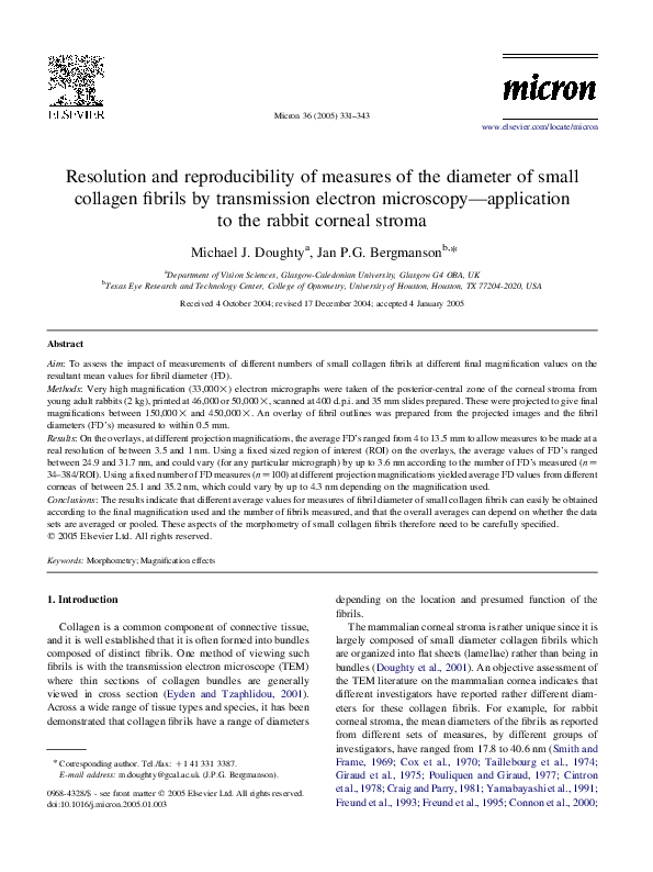 (PDF) Resolution and reproducibility of measures of the diameter of ...