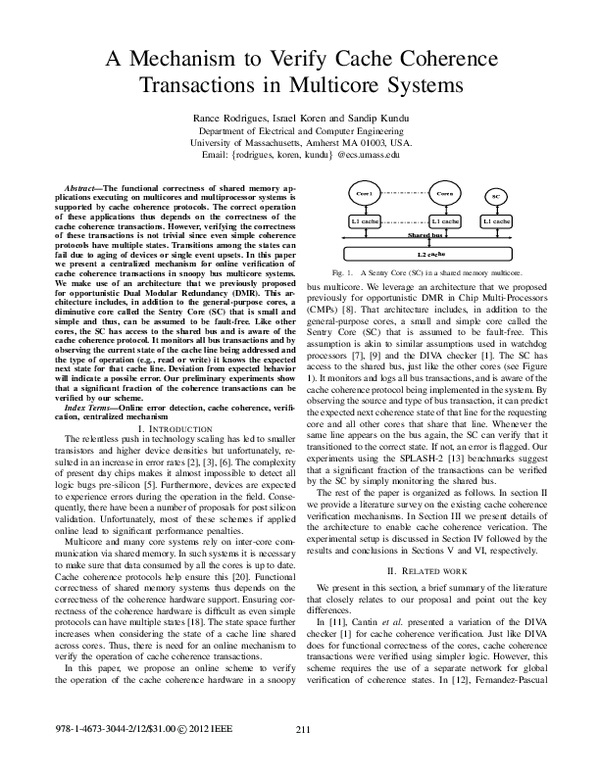 (PDF) A mechanism to verify cache coherence transactions in multicore ...