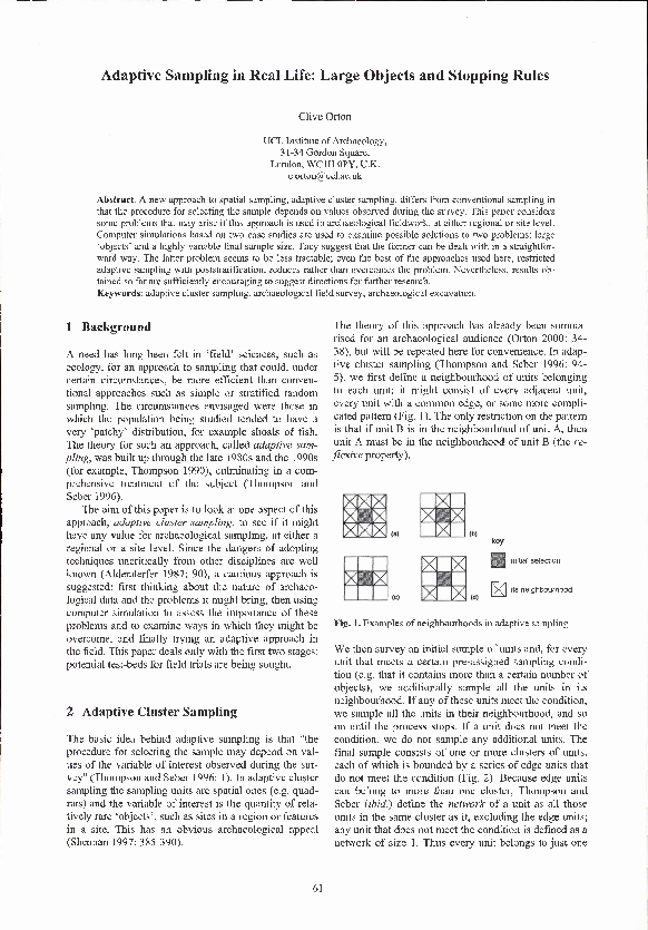 (PDF) Adaptive Sampling in Real Life: Large Objects and Stopping Rules