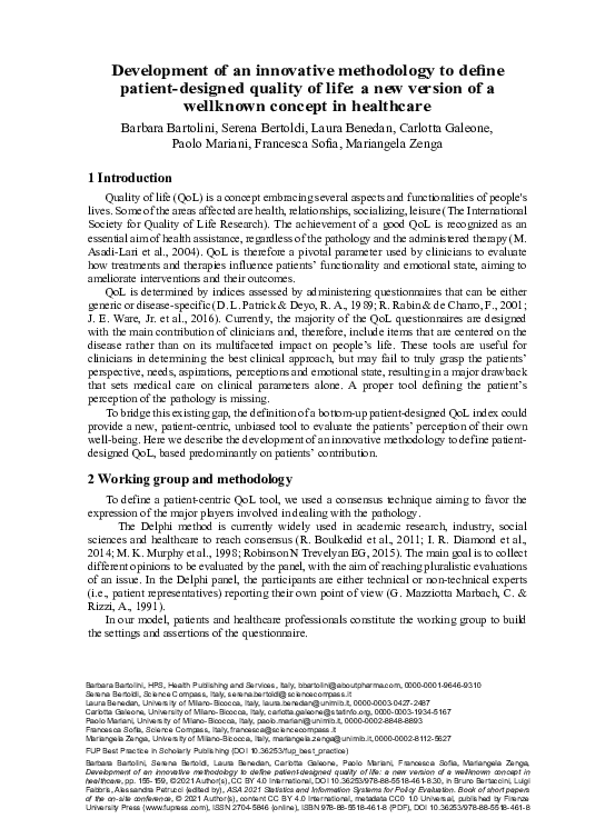 (PDF) Development of an innovative methodology to define patient ...