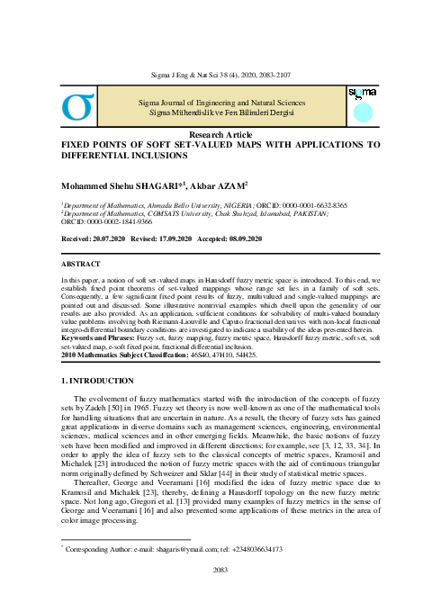 Pdf Fixed Points Of Soft Set Valued Maps With Applications To Differential Inclusions
