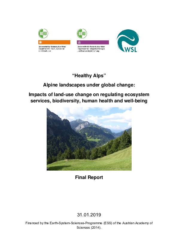 (PDF) “Healthy Alps” Alpine landscapes under global change: Impacts of ...