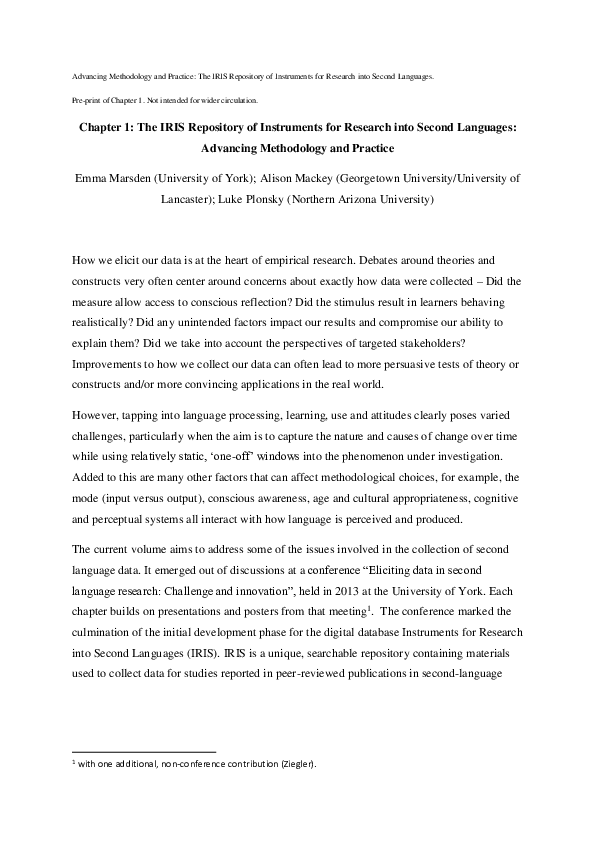 (PDF) Chapter 1 : The IRIS Repository of Instruments for Research into ...