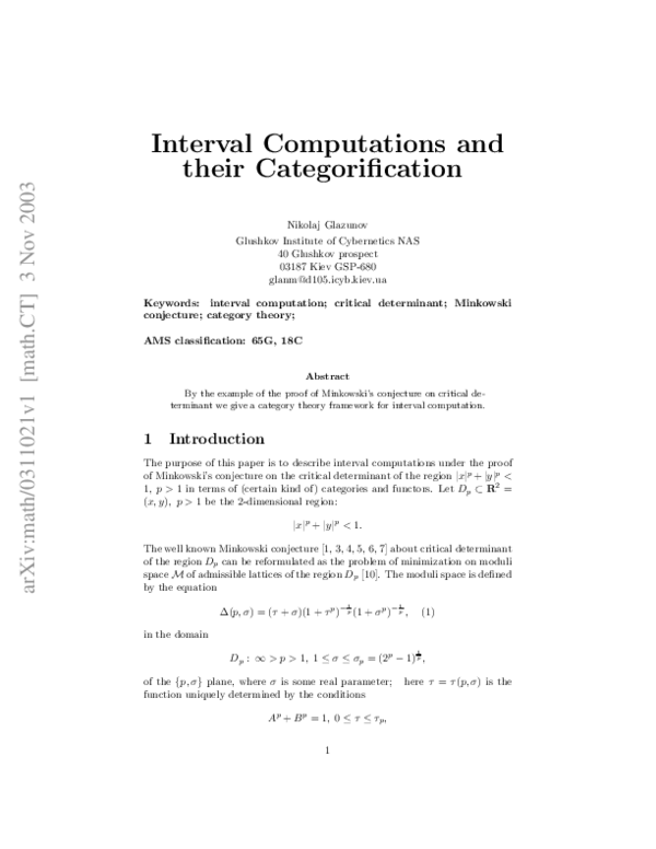 (PDF) Interval Computations and their