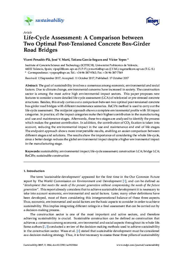 (PDF) Life-Cycle Assessment: A Comparison between Two Optimal Post ...