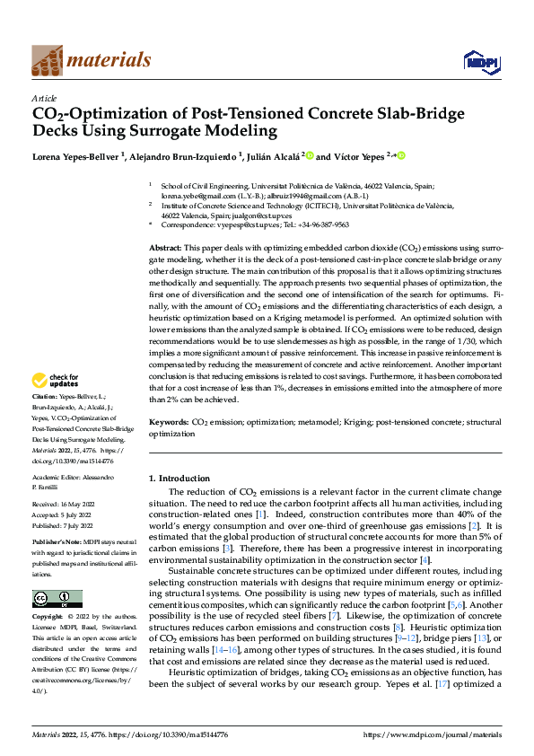 (PDF) CO2-Optimization of Post-Tensioned Concrete Slab-Bridge Decks Using Surrogate Modeling