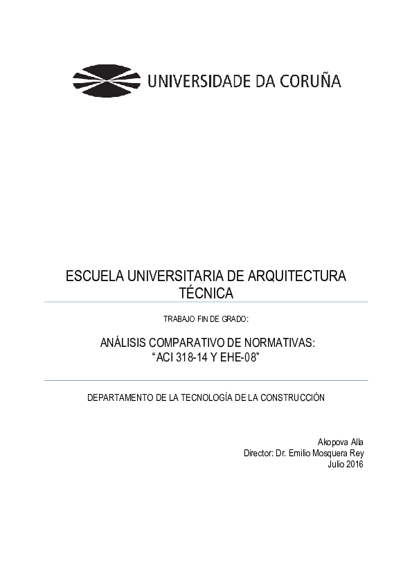 (PDF) Análisis comparativo de normativas, ACI 318-14 y EHE-08