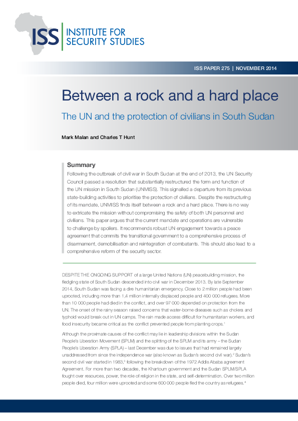 (PDF) Between a Rock and a Hard Place The UN and the Protection of ...