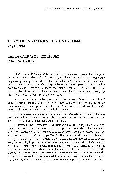(PDF) El Patronato Real en Cataluña: 1715-1775 | Antonio Carrasco ...