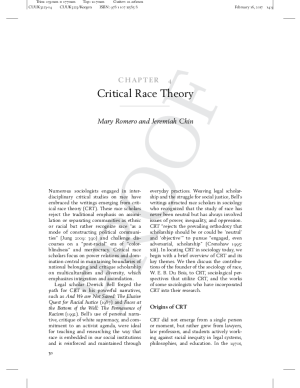 (PDF) Critical Race Theory