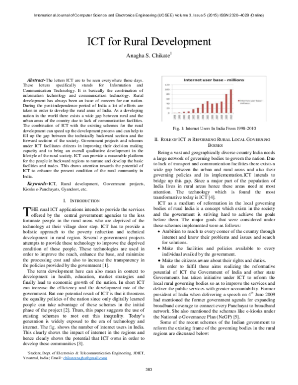 Pdf Ict For Rural Development Vishal Shukla 6612