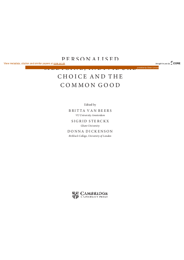 (PDF) Presuming the Promotion of the Common Good by Large-Scale Health ...