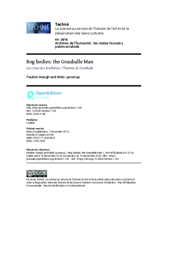 (PDF) Bog bodies: the Grauballe Man