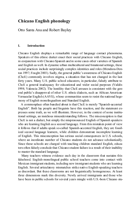 (PDF) Chicano English: Phonology (sorry the ms has a few errors)