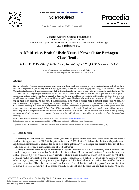 (PDF) A Multi-class Probabilistic Neural Network for Pathogen Classification