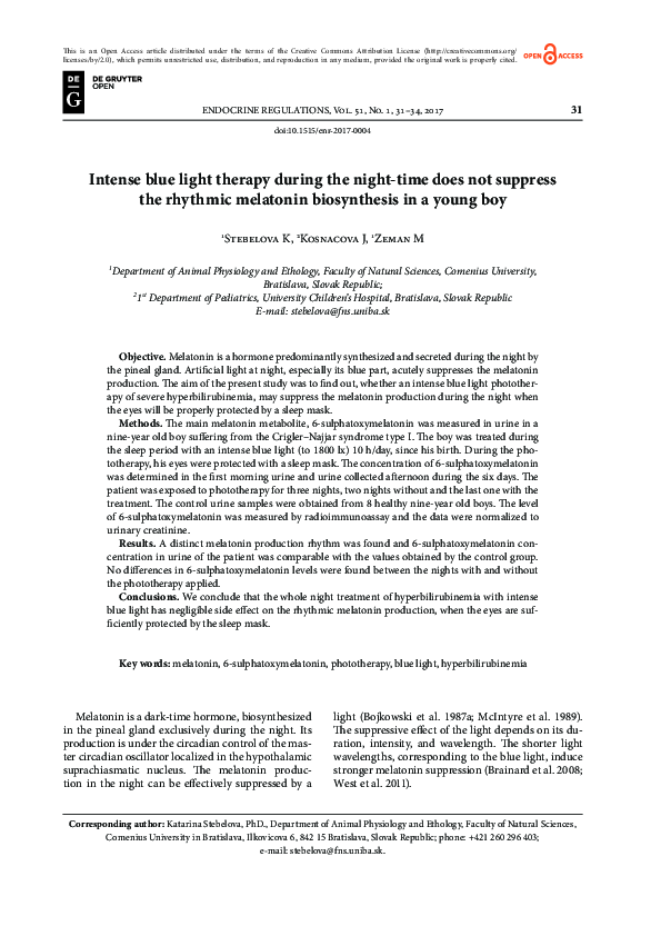 (PDF) Intense blue light therapy during the night-time does not ...