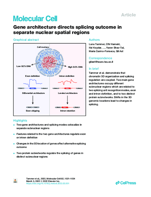 (PDF) Gene architecture directs splicing outcome in separate nuclear ...