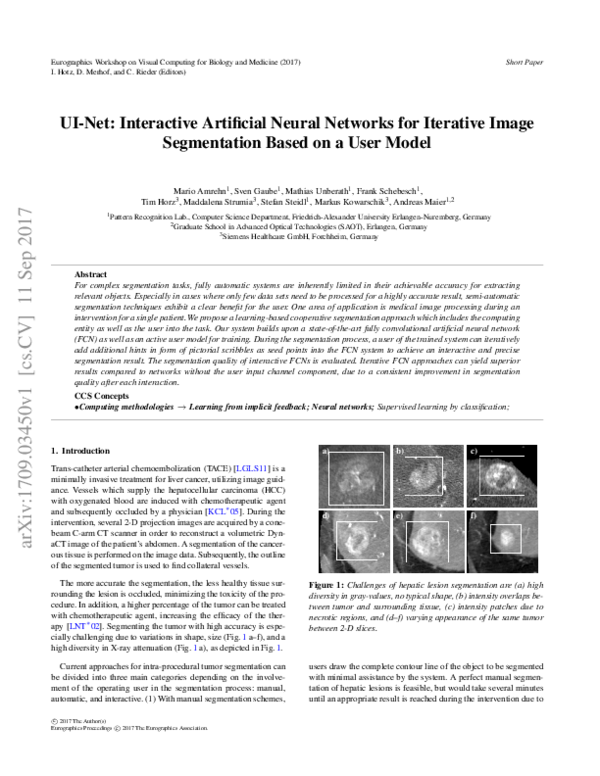 (PDF) UI-Net: Interactive Artificial Neural Networks for Iterative Image Segmentation Based on a ...