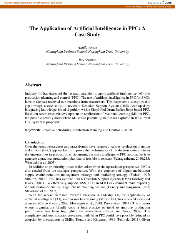 (PDF) The application of artificial intelligence in PPC: a case study