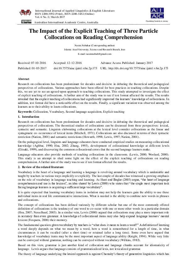 (PDF) The Impact of the Explicit Teaching of Three Particle ...