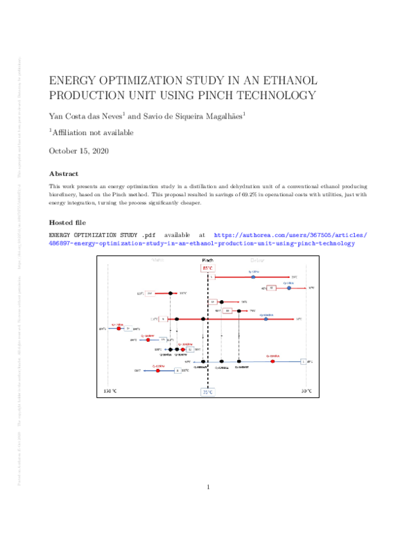 (PDF) Energy Optimization Study in an Ethanol Production Unit Using ...