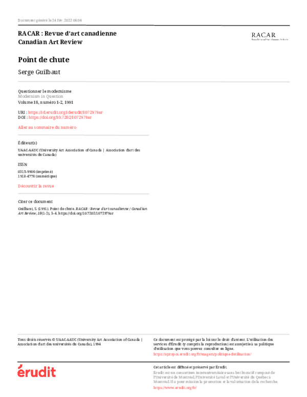 (PDF) Point de chute