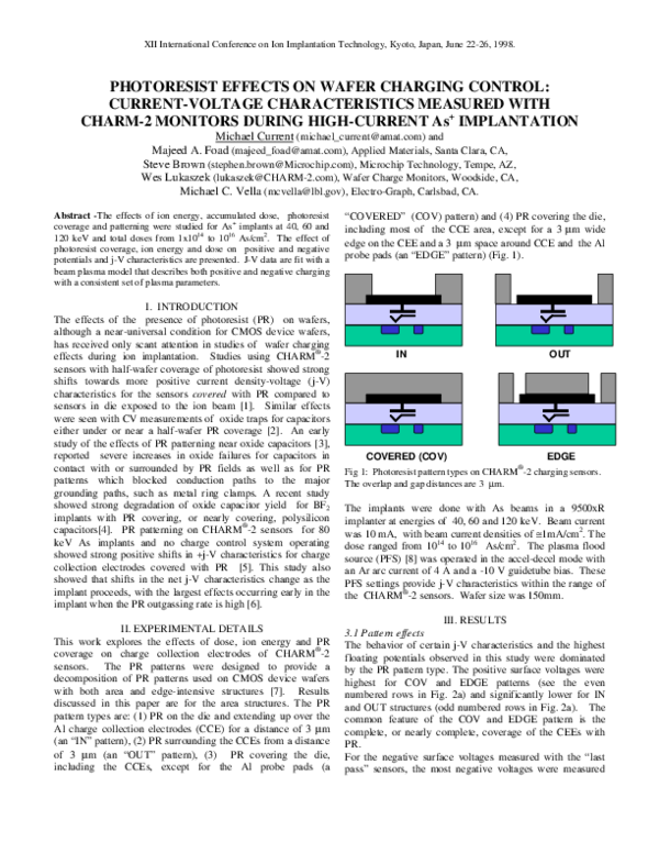 (PDF) Photoresist effects on wafer charging control: current-voltage ...