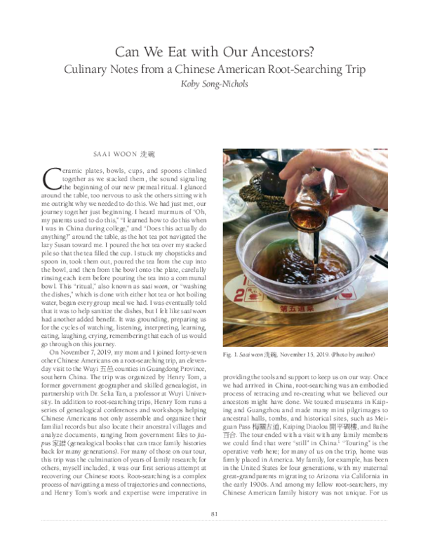 (PDF) Can We Eat with Our Ancestors? Culinary Notes from a Chinese ...