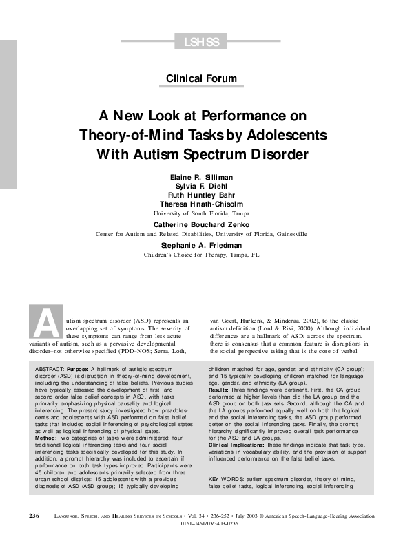 (PDF) A New Look at Performance on Theory-of-Mind Tasks by Adolescents ...