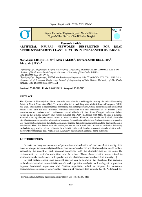 (PDF) Artificial Neural Networks Restriction for Road Accidents Severity Classification in ...